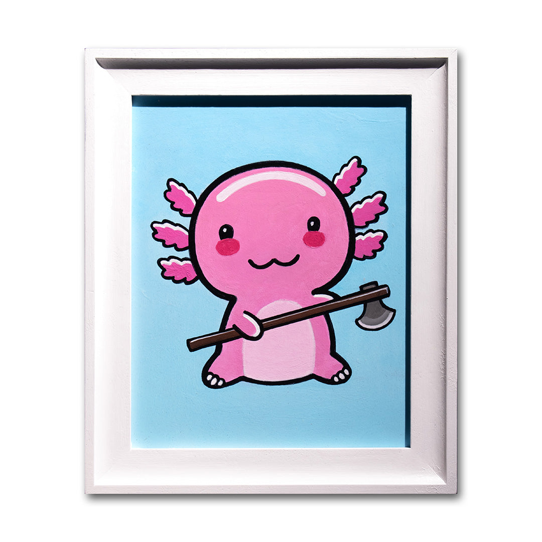 Axolotl with Axe, Acrylic Art Painting by Autumn Justine Miller – Art ...